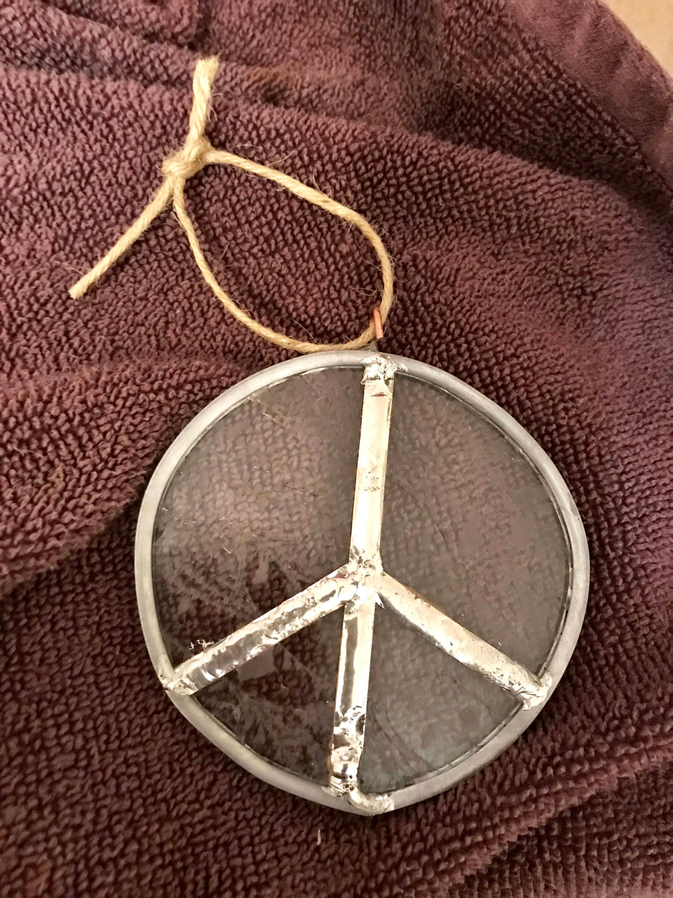 Large Frosted Peace Sign Sun Catcher Ornament Indoor / - Etsy