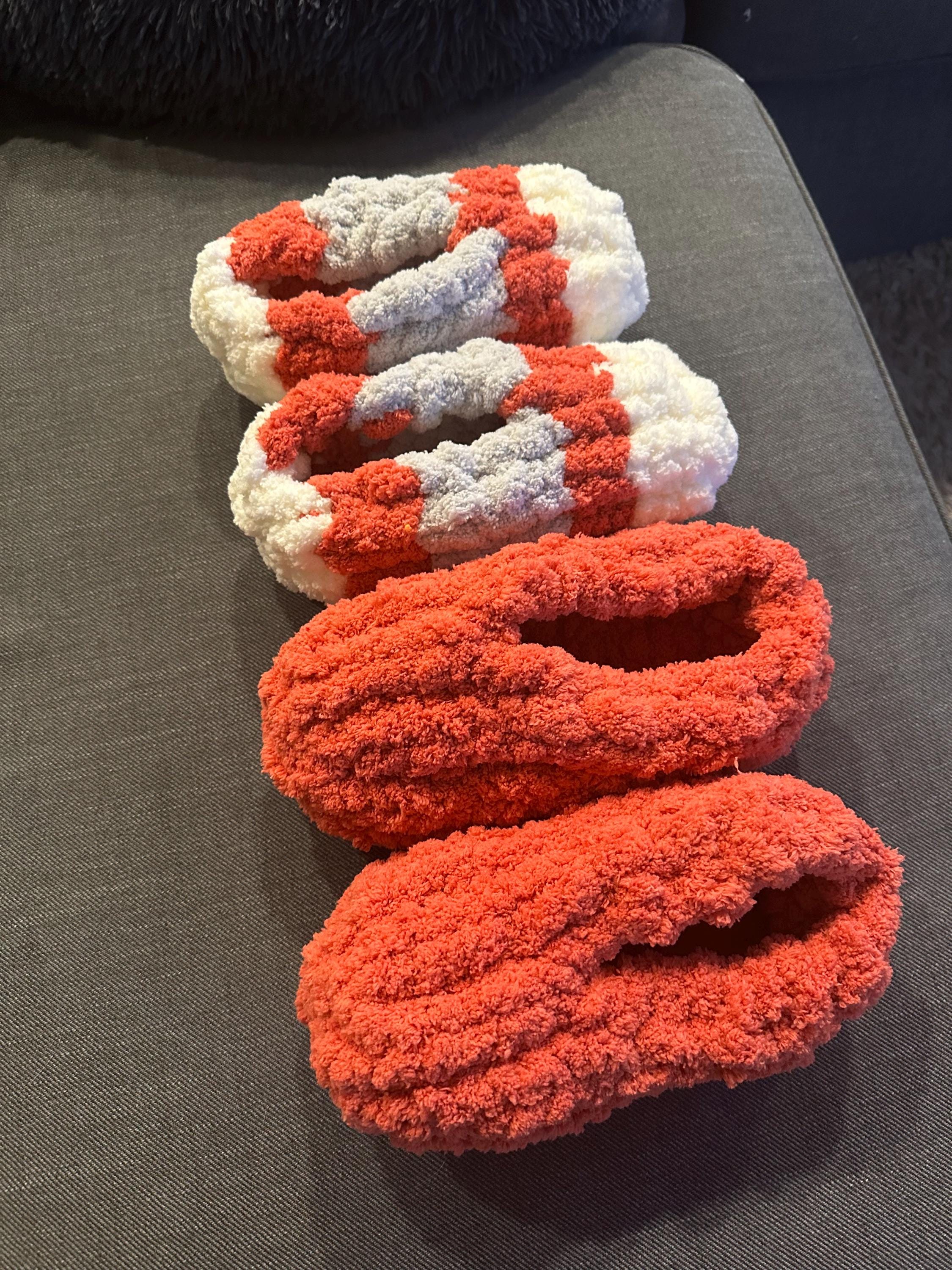 Cozy Slippers, Finger Knit, Chunky Yarn, Pattern - Etsy