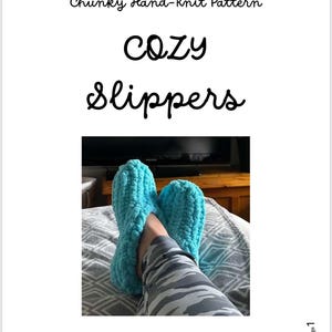 Cozy Slippers, Finger Knit, Chunky Yarn, Pattern - Etsy