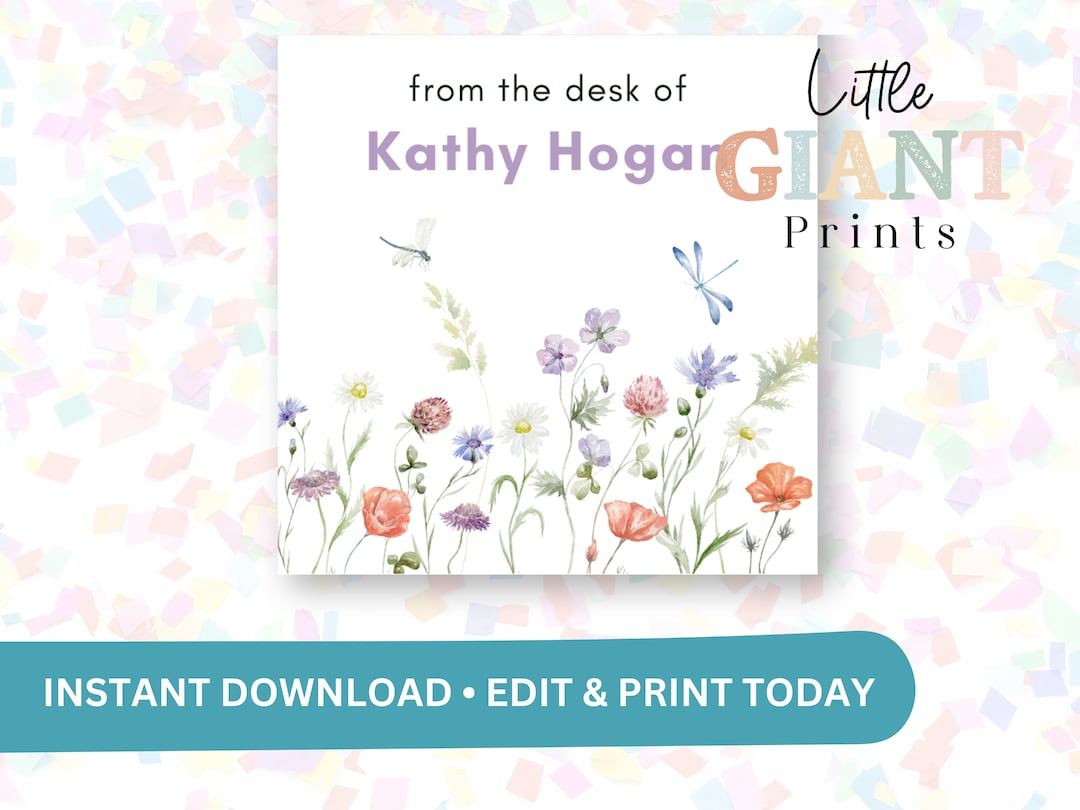Editable Formal Gift Tag, Personalized Gift Cards, Women Flower Name ...