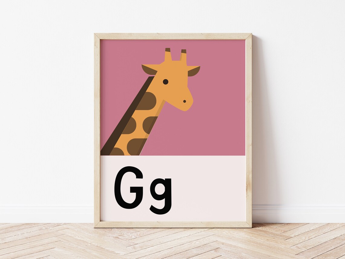 Letter G Print Alphabet Printable Giraffe Wall Art Decor - Etsy