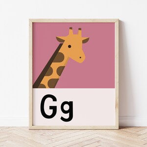 Letter G Print Alphabet Printable Giraffe Wall Art Decor - Etsy