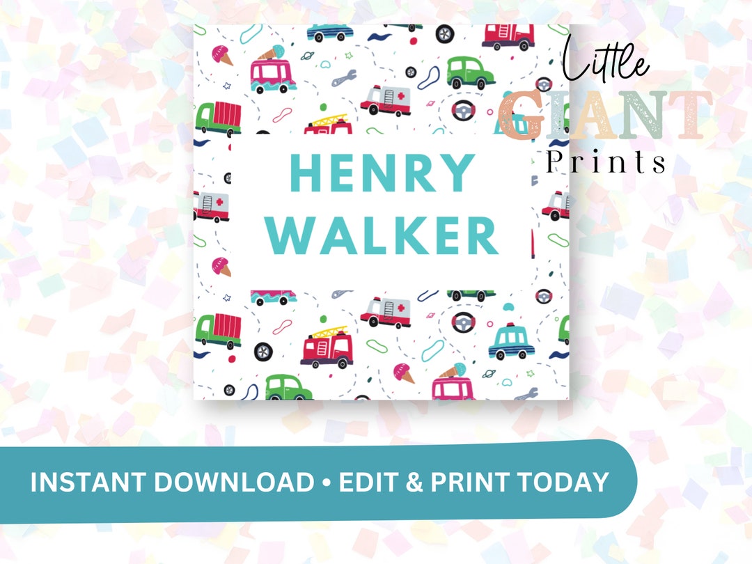 Editable Gift Tags, Kids Personalized Gift Cards, Name Tags, Instant ...