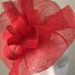 Tia Large Bright Red Fascinator, Royal Wedding Hat, Kentucky Derby Hat ...
