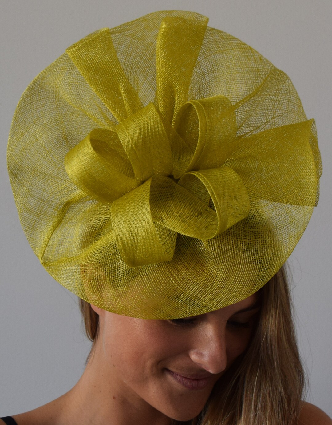 Tia Big Lime Green/yellow Kentucky Derby Fascinator,royal Wedding Hat ...