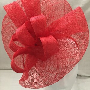 Tia Large Bright Red Fascinator, Royal Wedding Hat, Kentucky Derby Hat ...