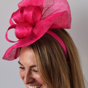 Tia Large Bright Red Fascinator, Royal Wedding Hat, Kentucky Derby Hat ...