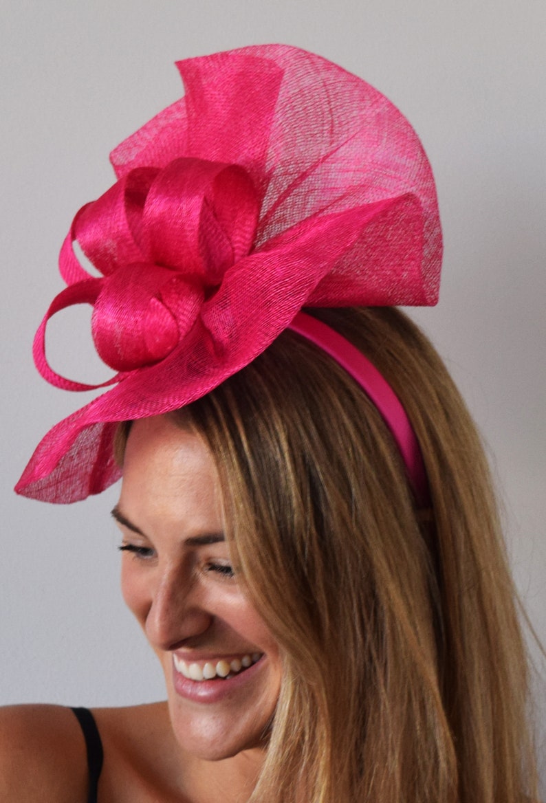 Tia Large Bright Red Fascinator, Royal Wedding Hat, Kentucky Derby Hat ...