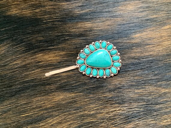 Turquoise Cluster Hair Pin Western Wedding Accessories - Etsy