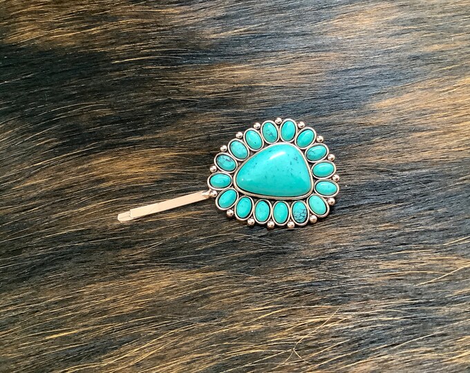 Turquoise Cluster Hair Pin Western Wedding Accessories - Etsy