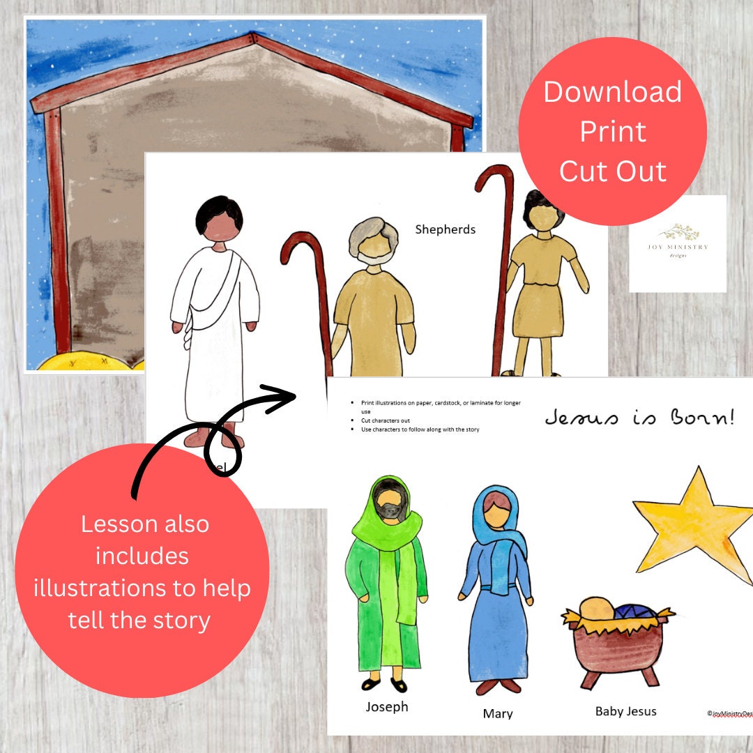 Christmas Nativity Story Bible Preschool/kindergarten Bible Lesson ...