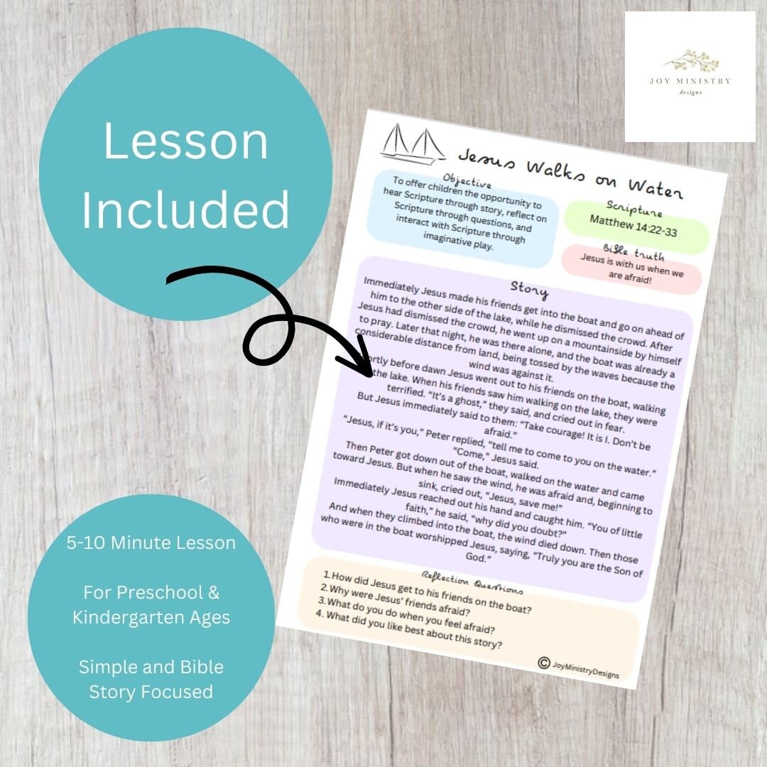 Jesus Walks on Water Preschool/kindergarten Bible Lesson, Homeschool ...