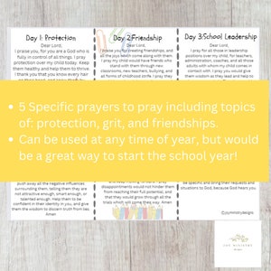 Prayers for Your Student, Back to School Prayer Calendar and Lunch Box ...