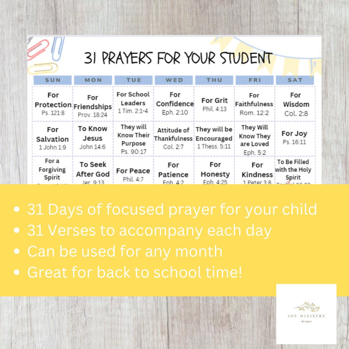 Prayers for Your Student, Back to School Prayer Calendar and Lunch Box ...