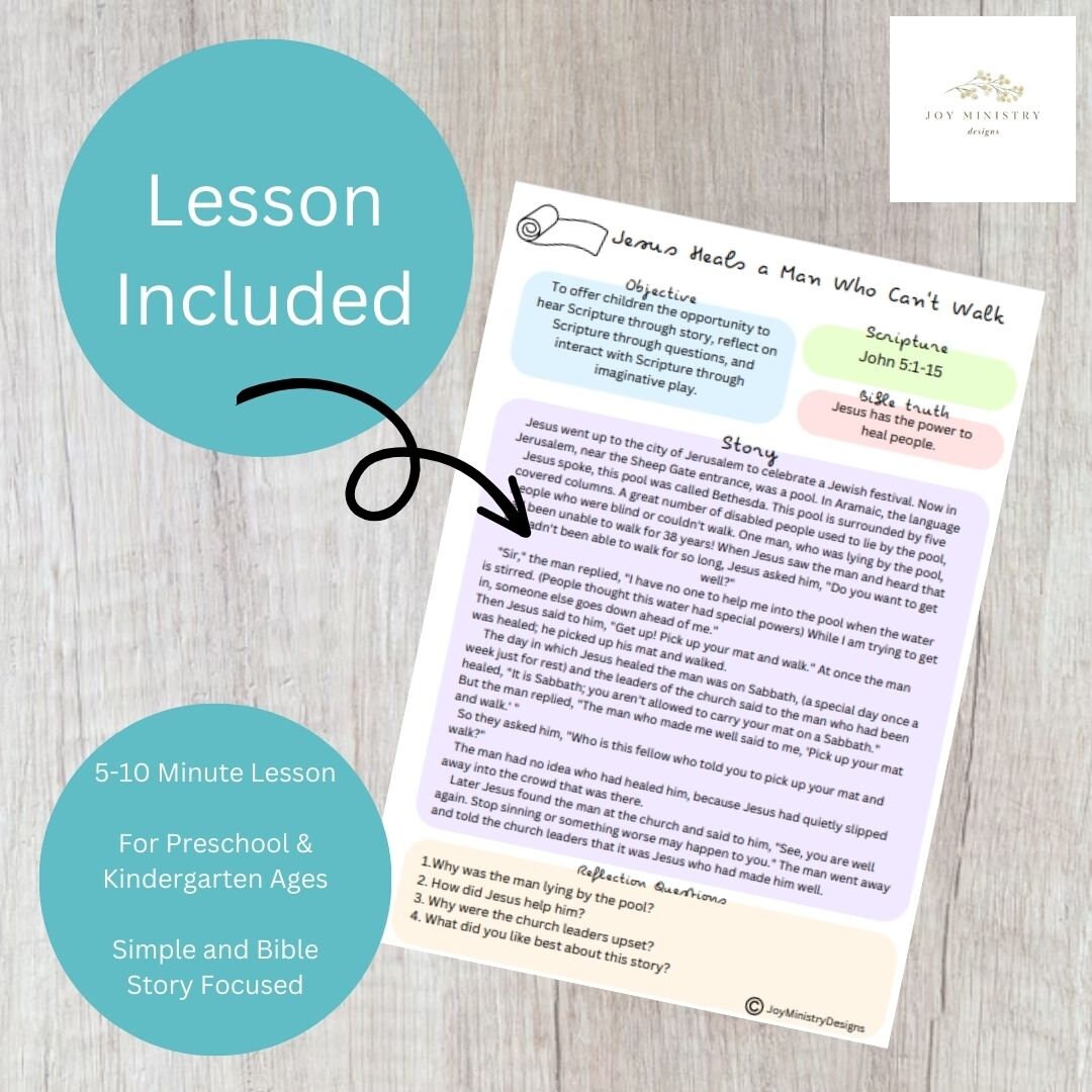 Jesus Heals a Man Preschool/kindergarten Bible Lesson, Homeschool ...