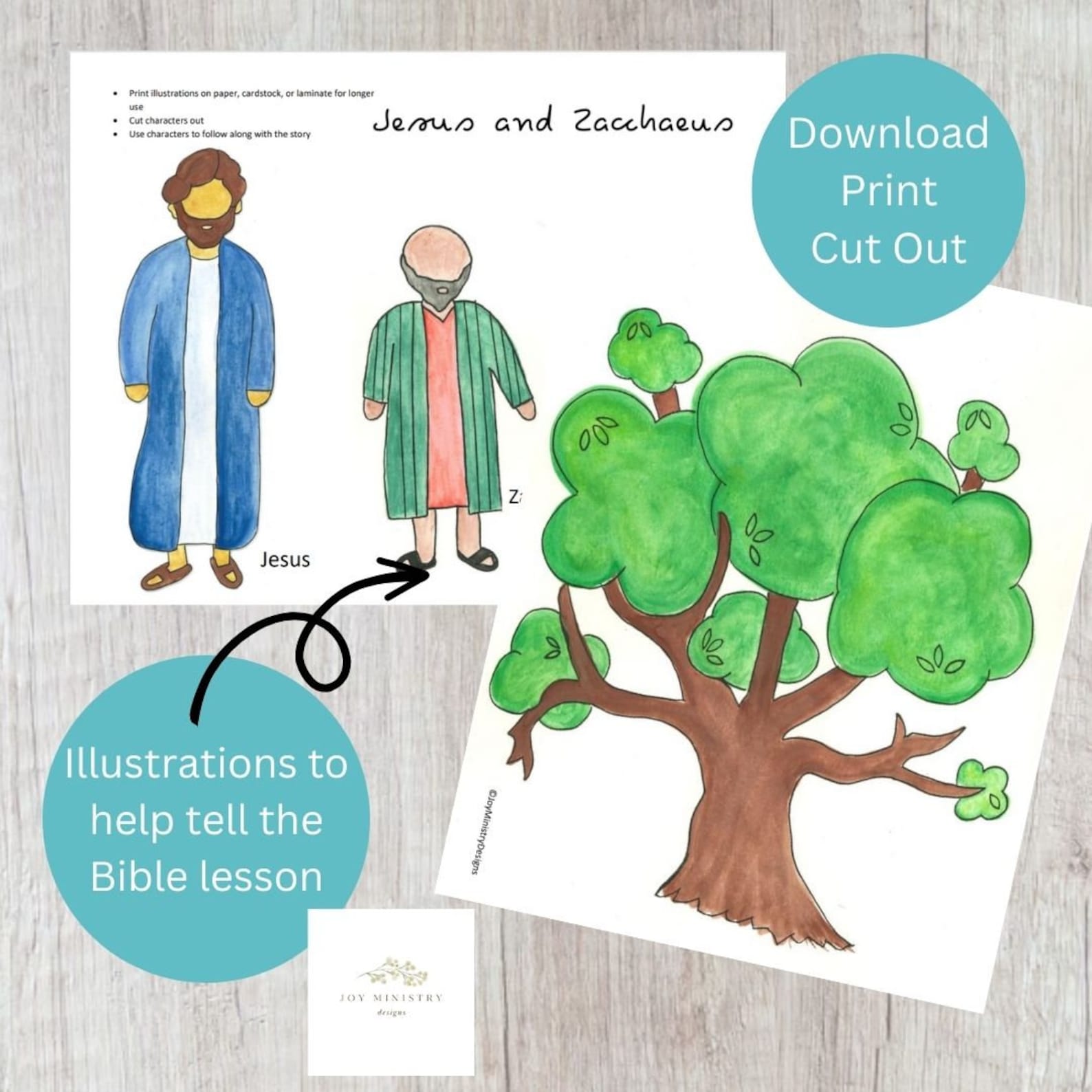 Jesus and Zacchaeus Preschool/kindergarten Bible Lesson, Homeschool ...
