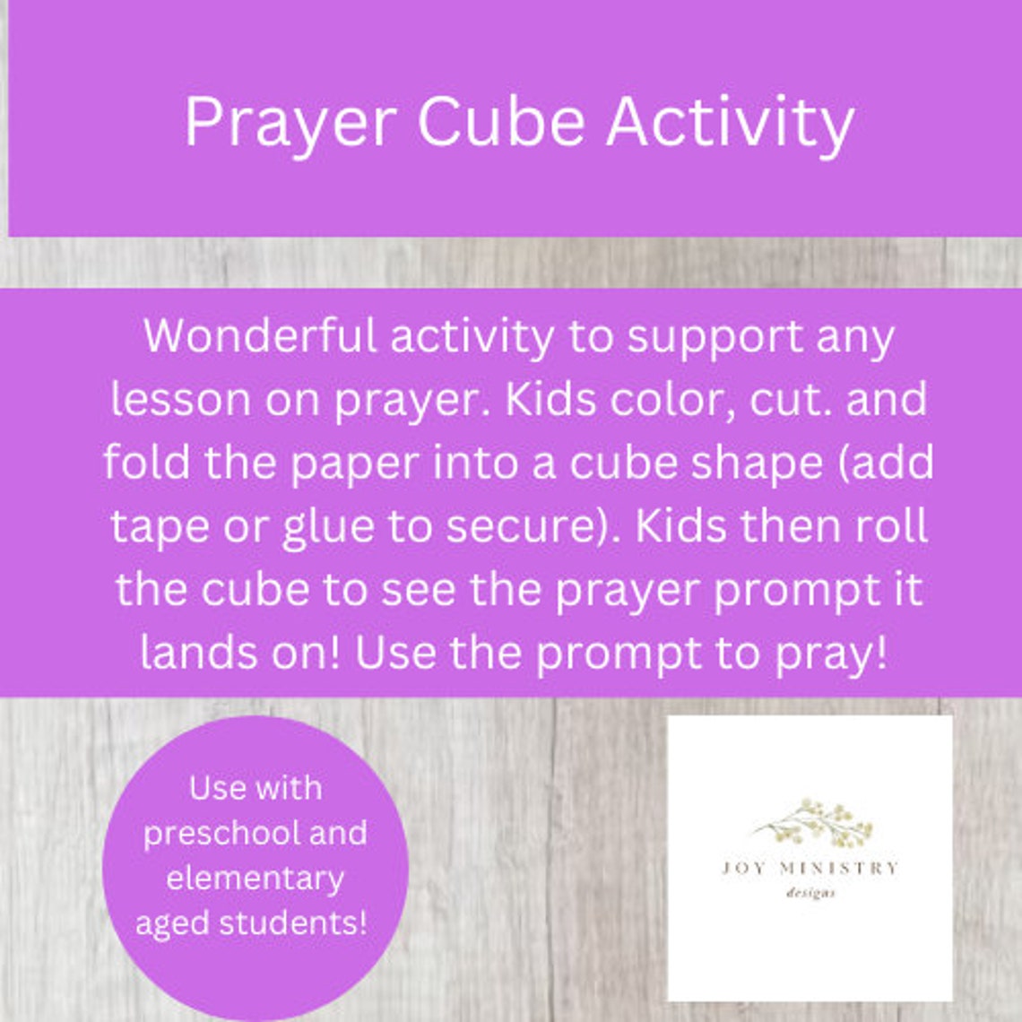 Prayer Cube, Christian Crafts, Children's Ministry Activity, Color ...