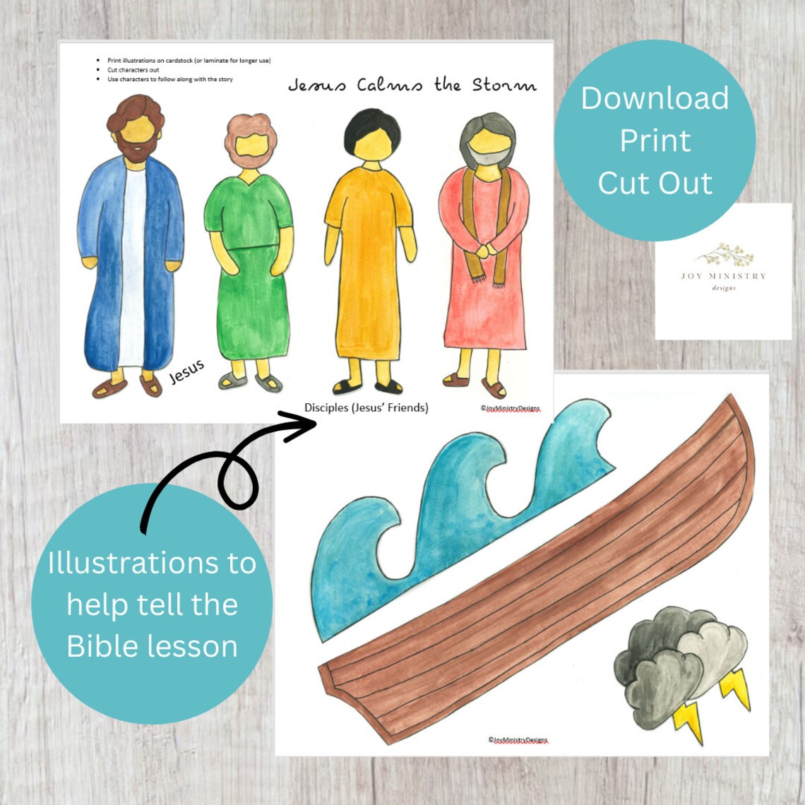 Jesus Calms the Storm Preschool/kindergarten Bible Lesson, Homeschool ...