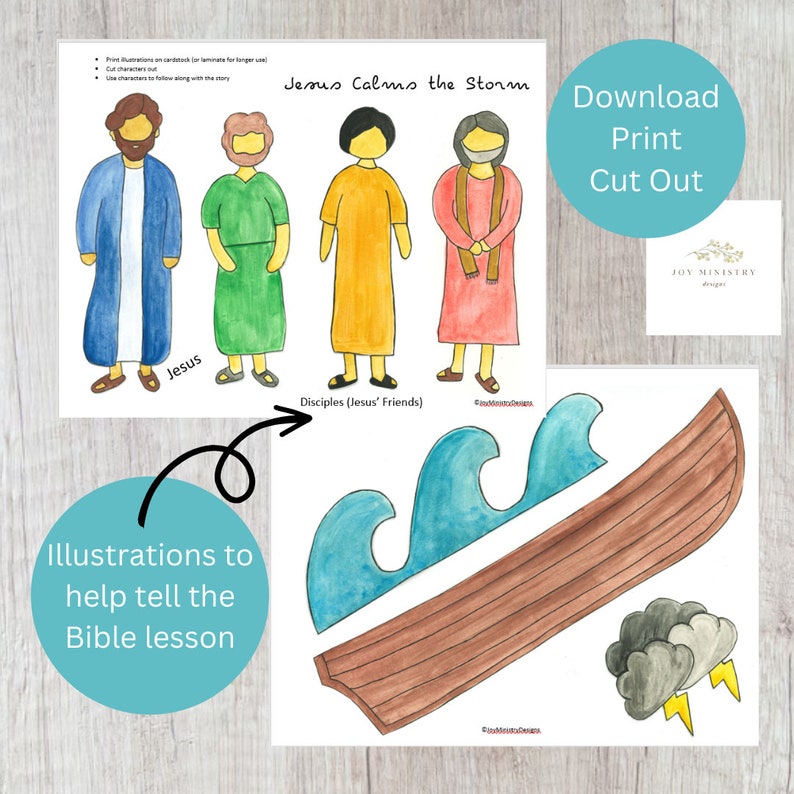 Jesus Calms the Storm Preschool/kindergarten Bible Lesson, Homeschool ...