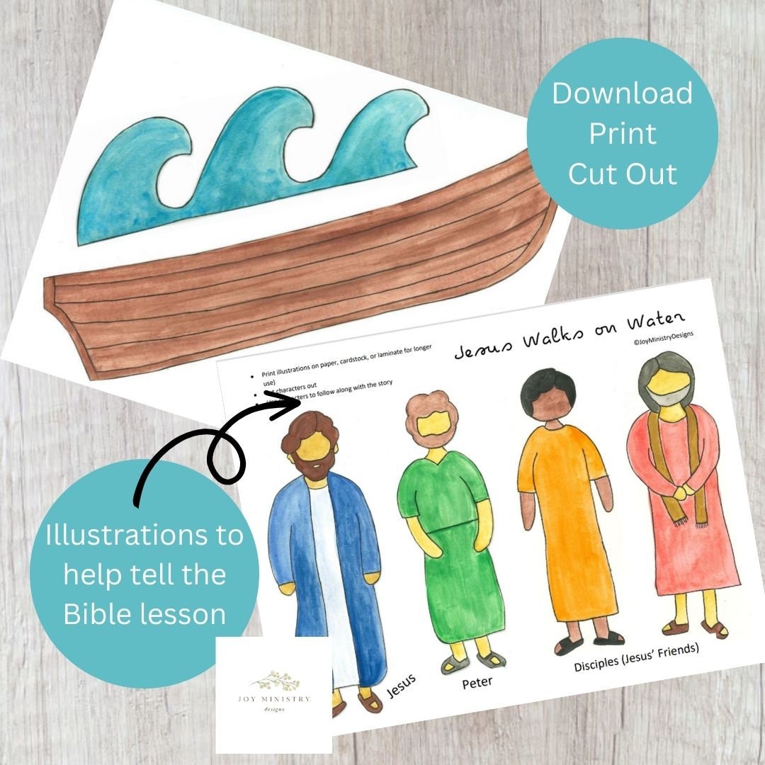 Jesus Walks on Water Preschool/kindergarten Bible Lesson, Homeschool ...