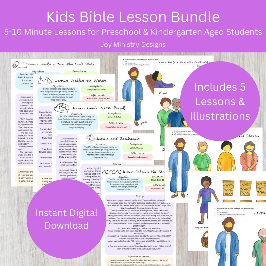 Kids Gospel Bible Lesson Bundle With Five Bible Lessons and ...