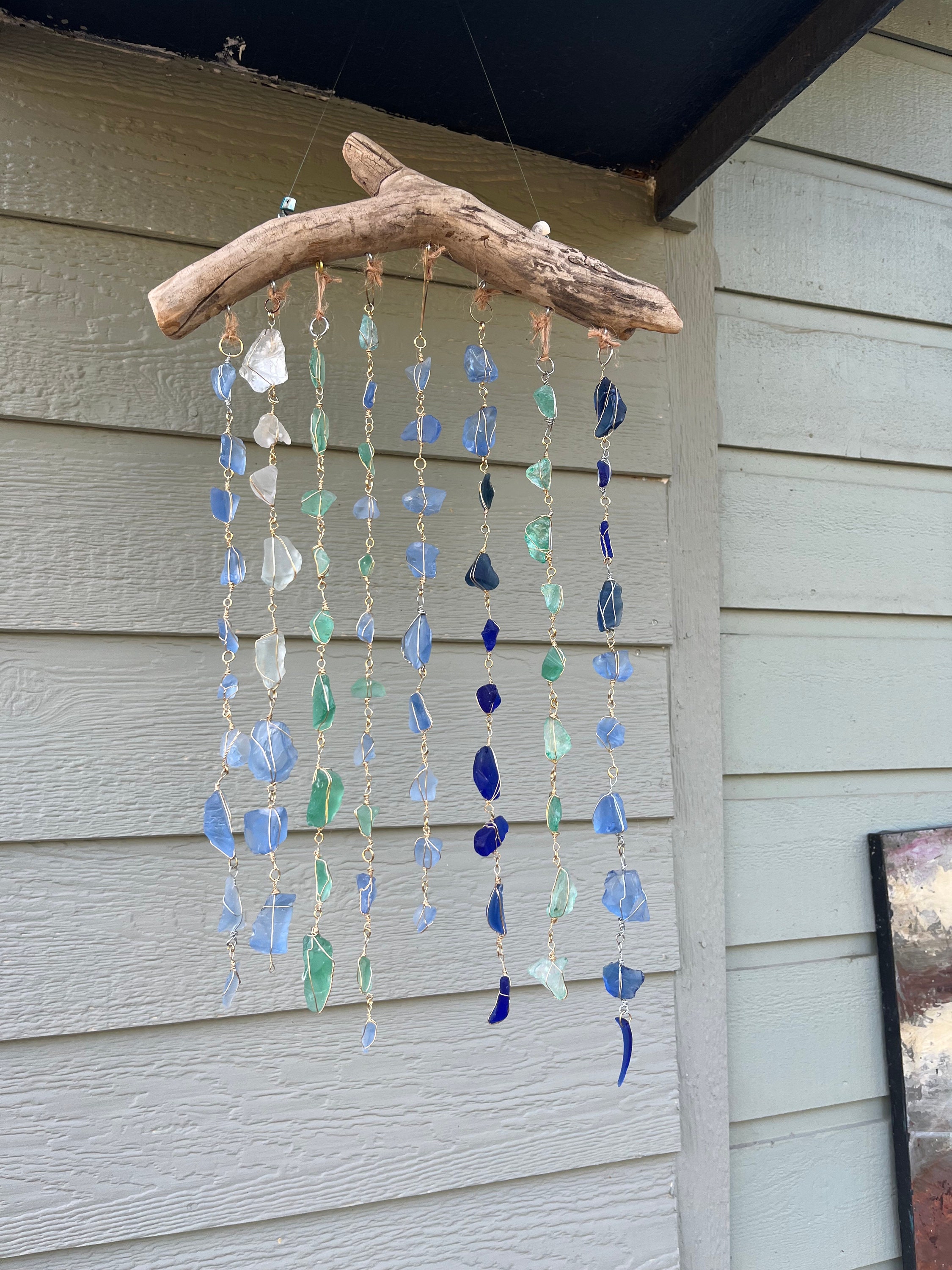 Beach N Sea Glass Sun Wind Chime Mobile - Etsy