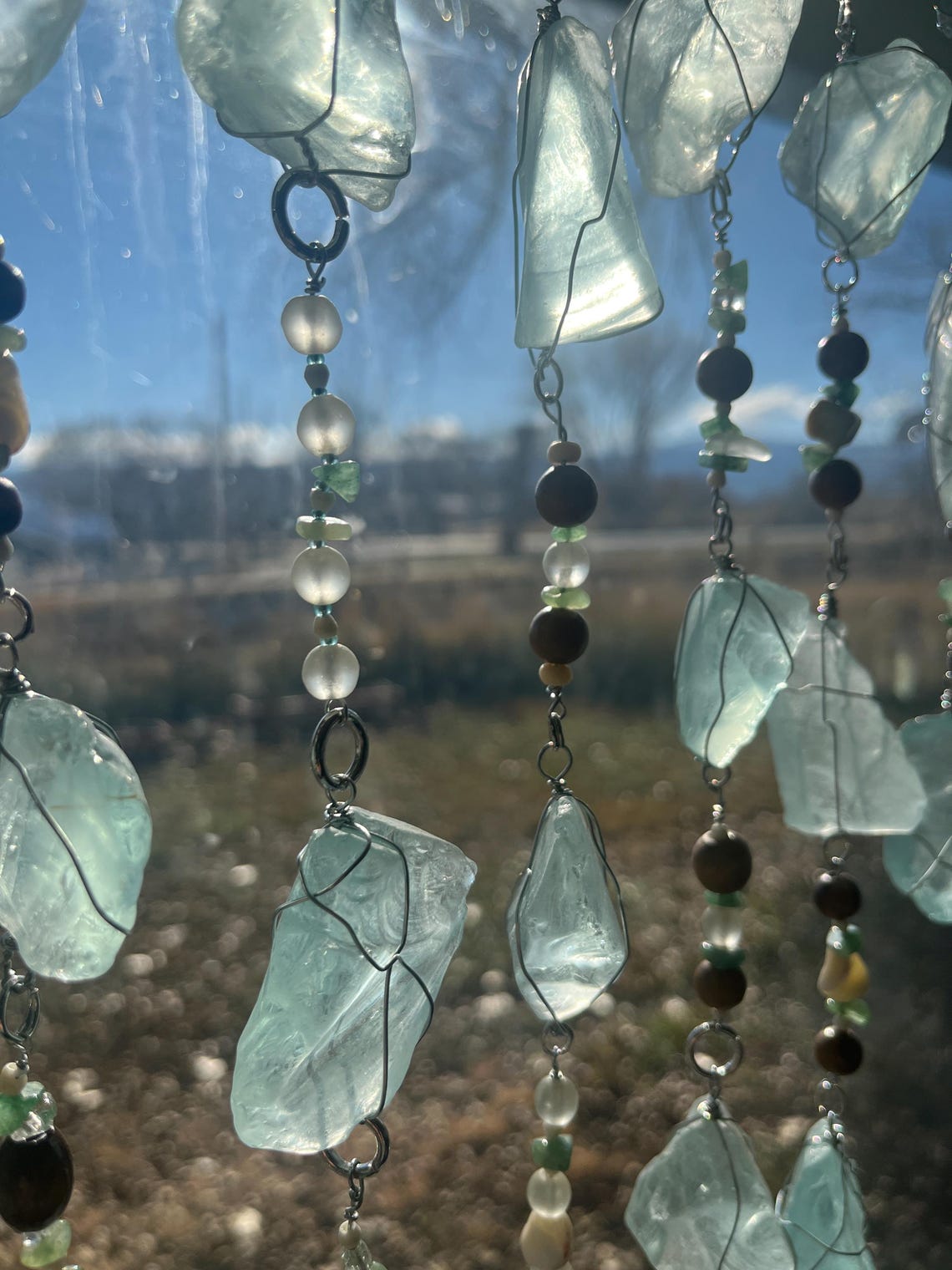 Beach Glass Window Valance Hanging W/ Ocean Theme - Etsy