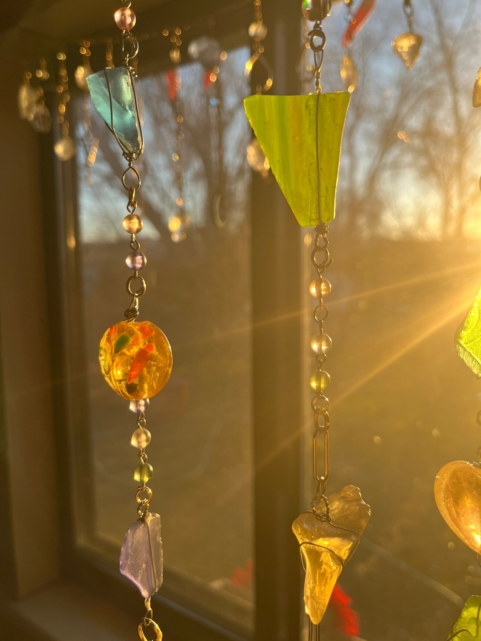 Beach Glass Window Decor 3-strand - Etsy