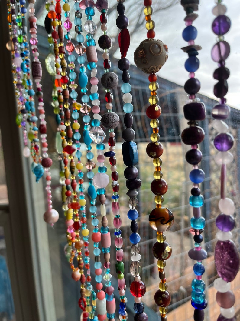 Glass Beaded Curtain Window Decor - Etsy