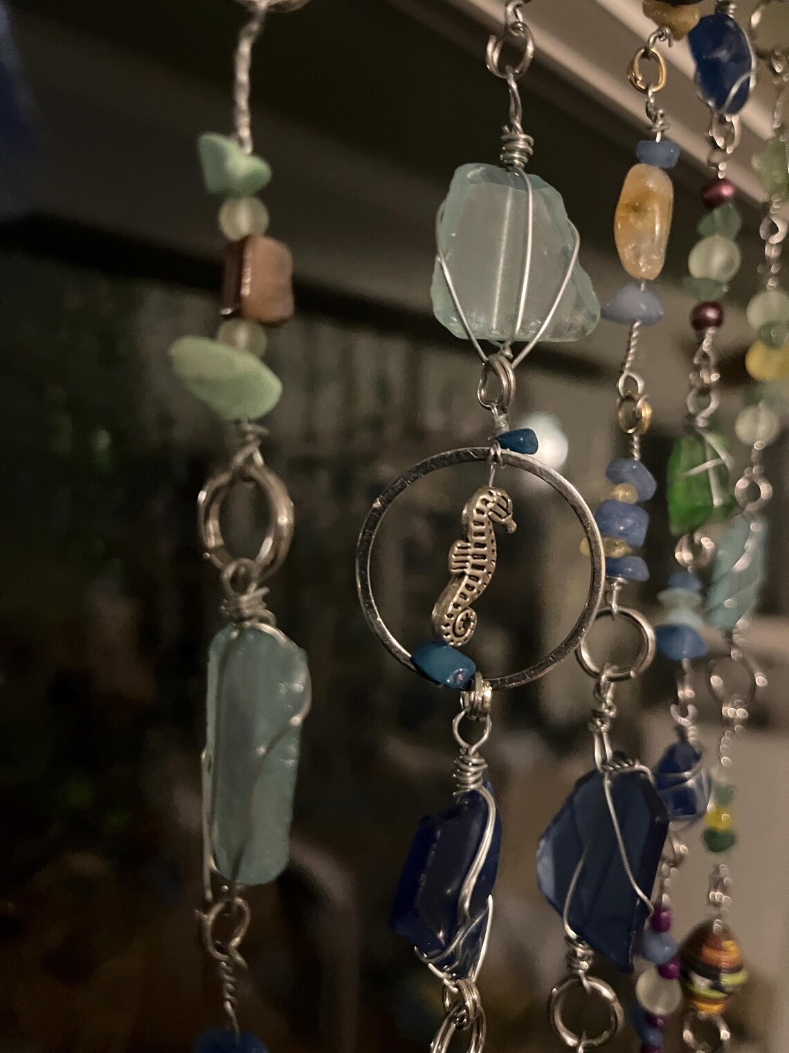 Beach Glass Window Valance Hanging W/ Ocean Theme - Etsy