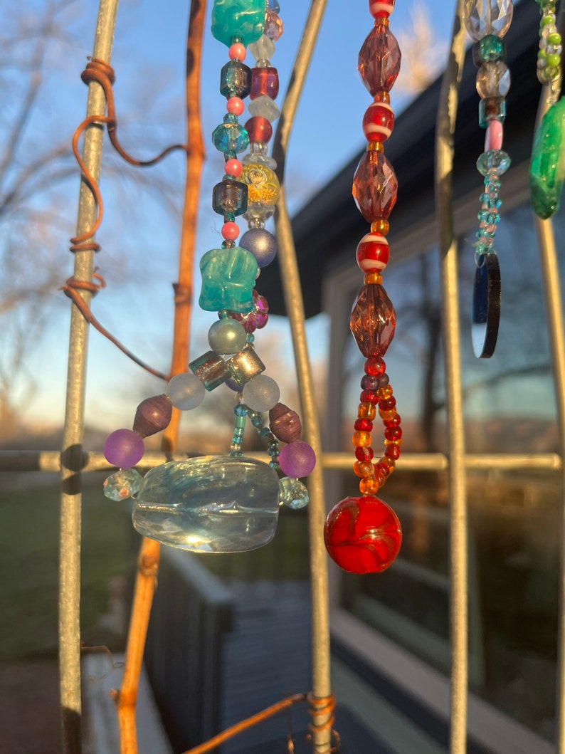 Glass Art Bead Hanging Screen Dun Catcher Window Valances - Etsy