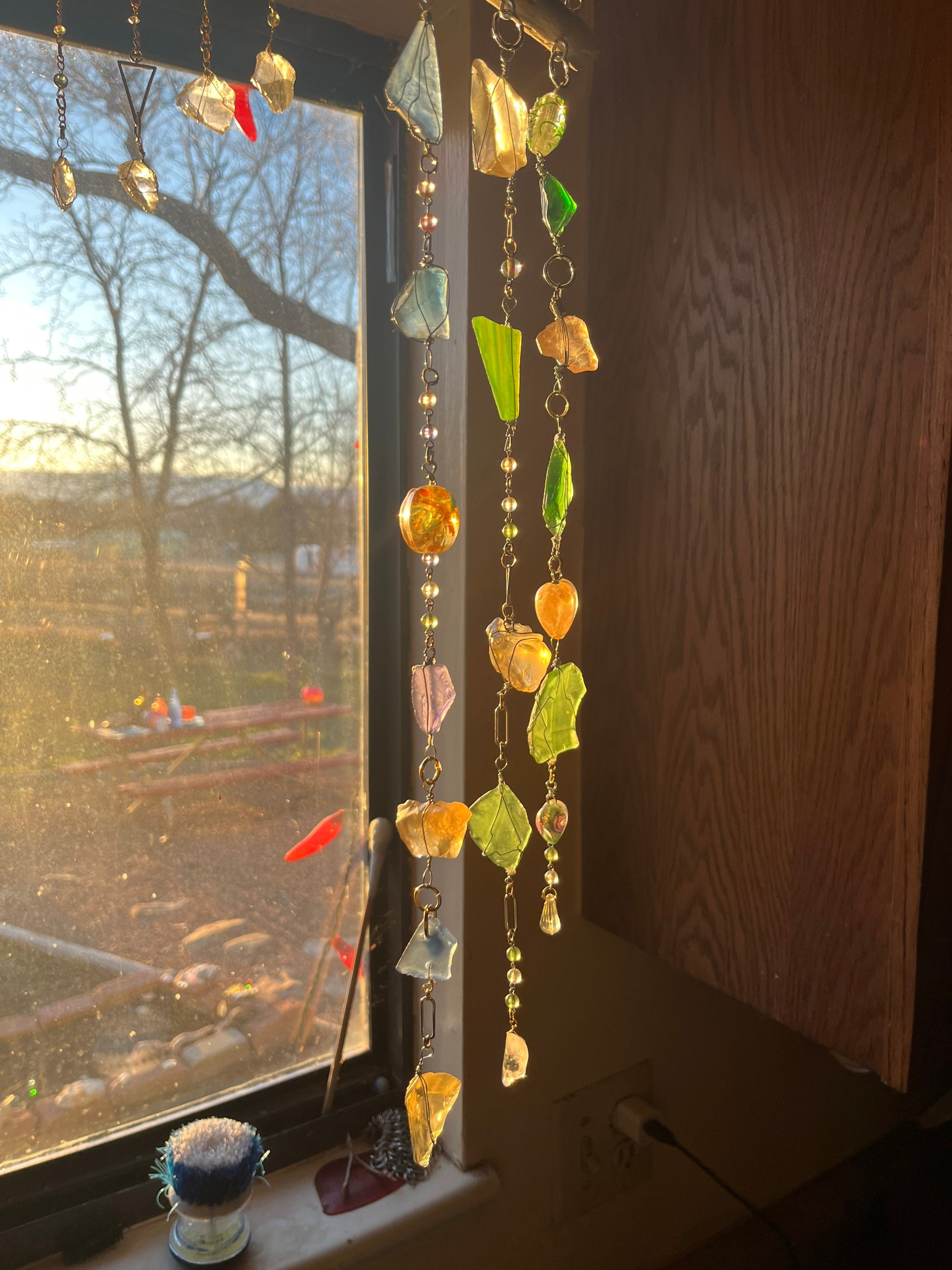 Beach Glass Window Decor 3-strand - Etsy