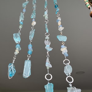 18” Teal/ Sea Foam Colored Strand (one Strand) Sea Glass Strung W ...