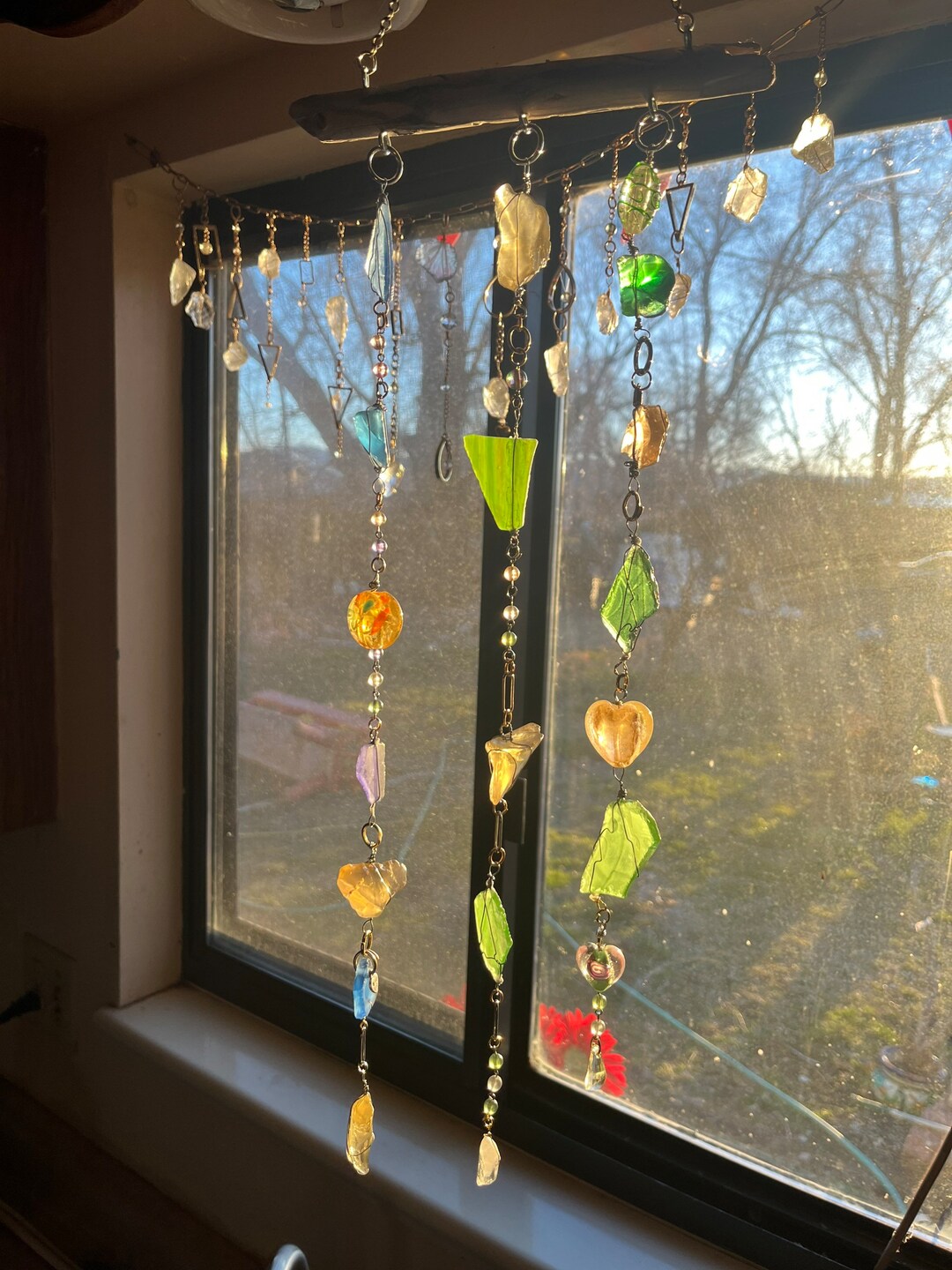 Beach Glass Window Decor 3-strand - Etsy