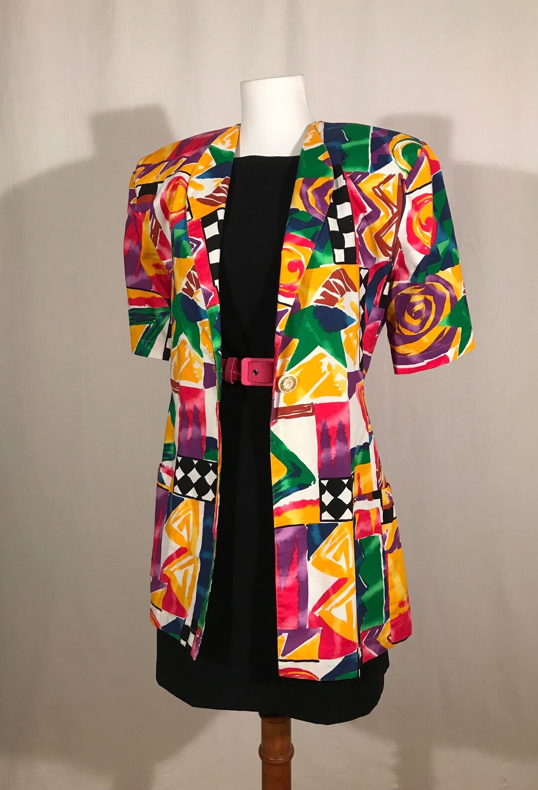 Vintage 1980s Handmade Geometric Blazer Jacket - Etsy