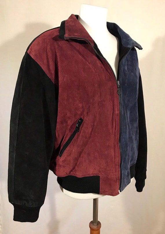 Vintage leather two tone bomber jacket - Gem
