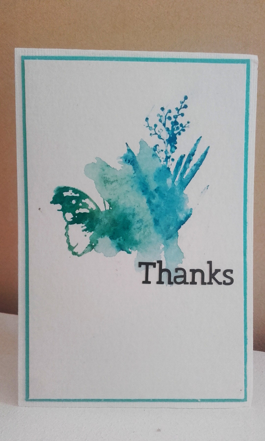 Blue Thank-you Card Watercolor Collection - Etsy