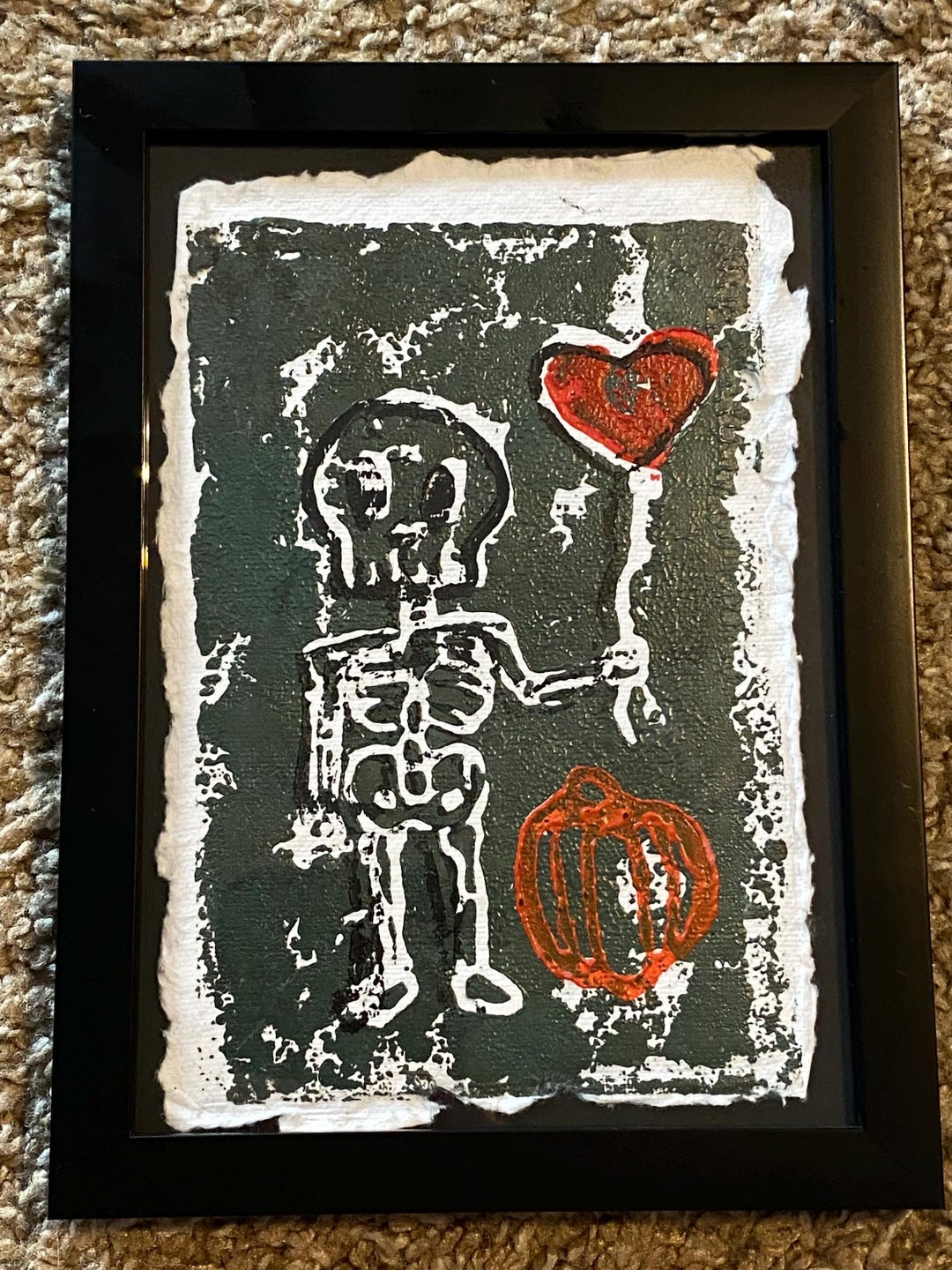 The Loving Dead Block Print 5x7in Framed - Etsy