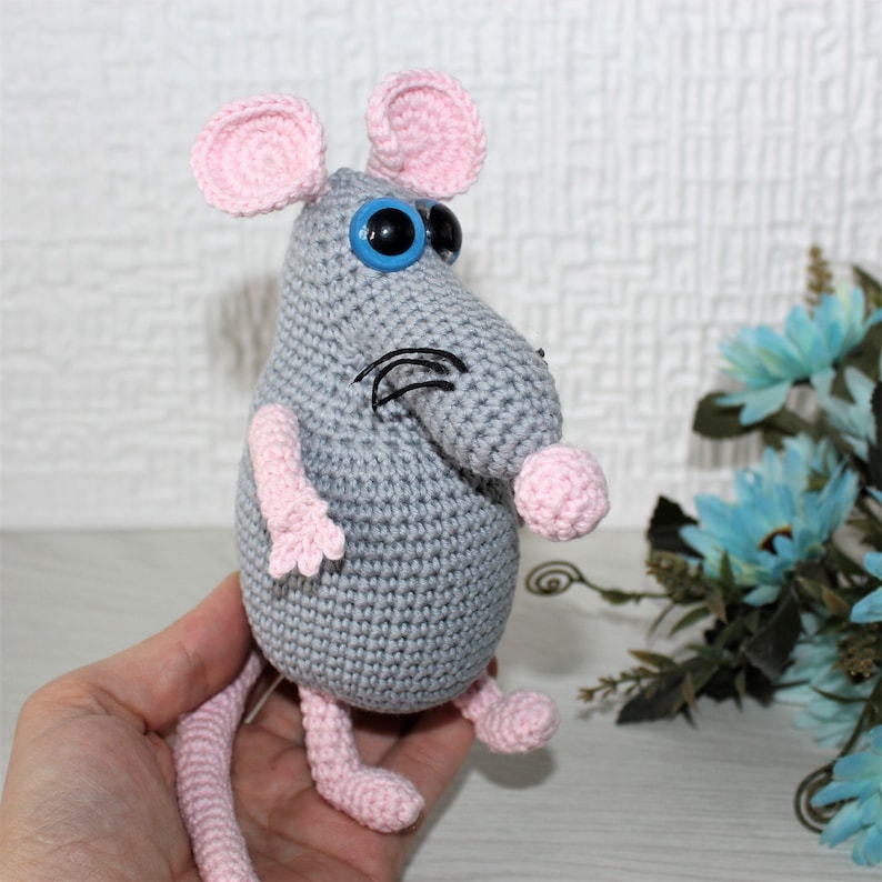 Toys Stuffed Animals & Plushies Rat Crocheted Toy Animal Mouse Handmade ...