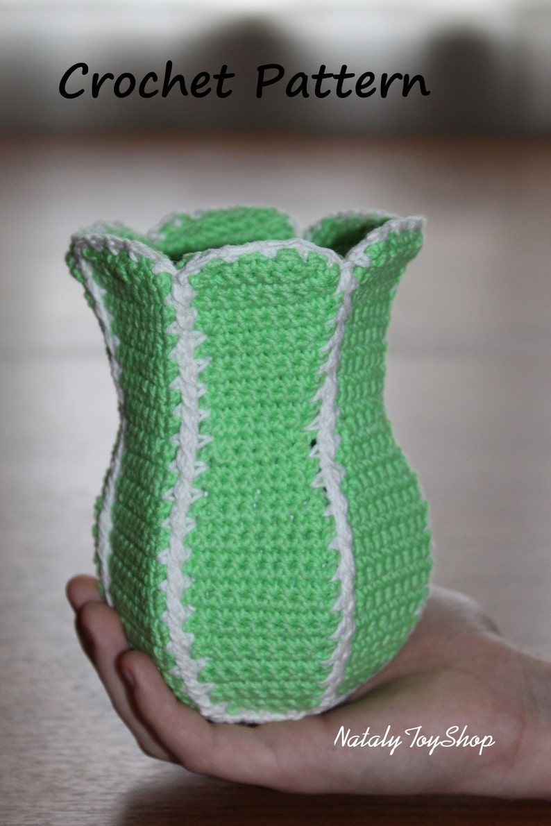 Crochet pattern vase home decor Easy Instruction | Etsy