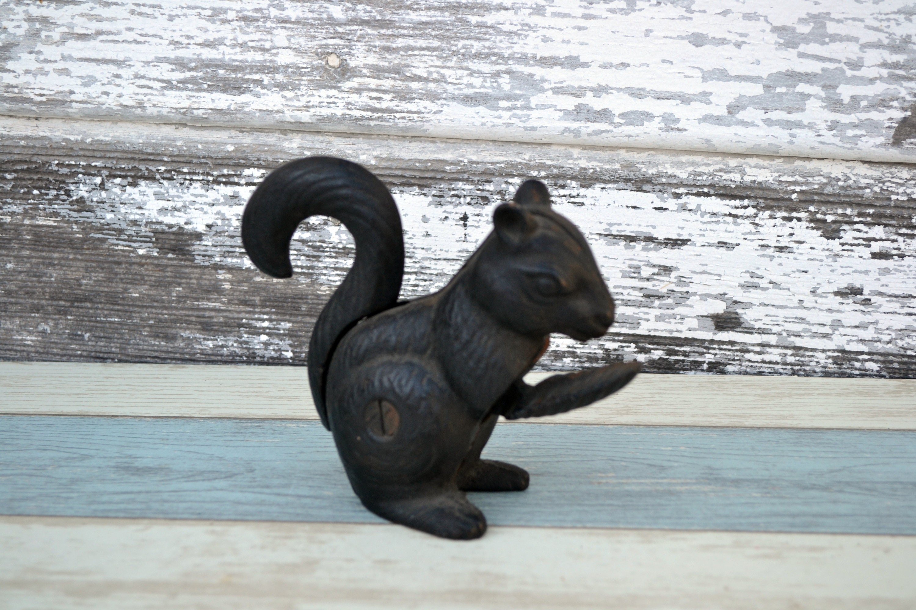 Antique Decor, Cast Iron, Squirrel Nut Cracker, Woodland Animals ...
