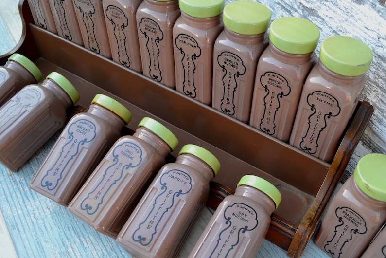 Spice Spice Jars Griffith's Laboratory Coco Brown Lime - Etsy