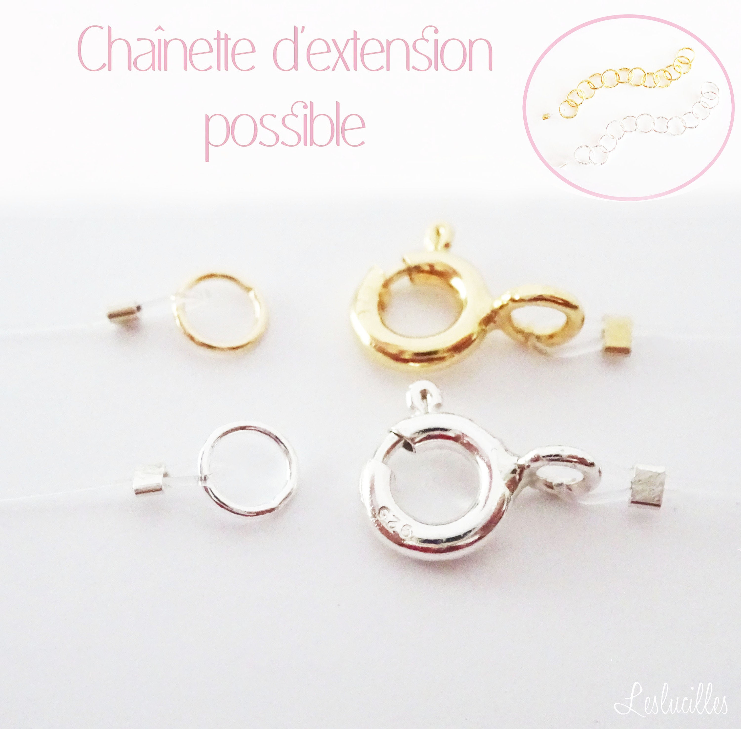 Invisible Triple Solitaire Necklace 6mm - Silver/gold - Transparent ...