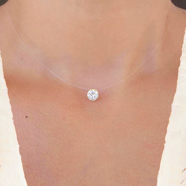 Swarovski Solitaire Fishing Line Style - Etsy