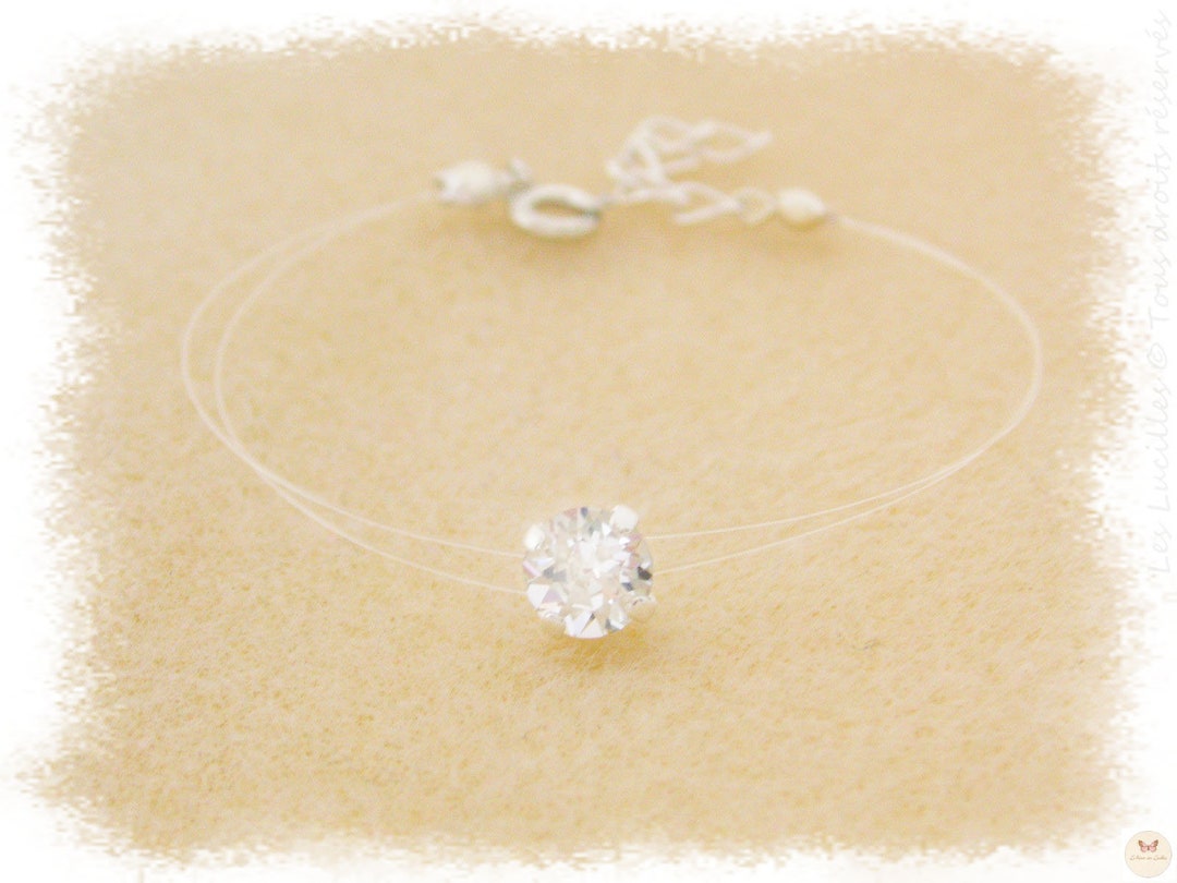 Invisible Bracelet Nylon Transparent, Crystal 6mm, Jewelry Wedding ...