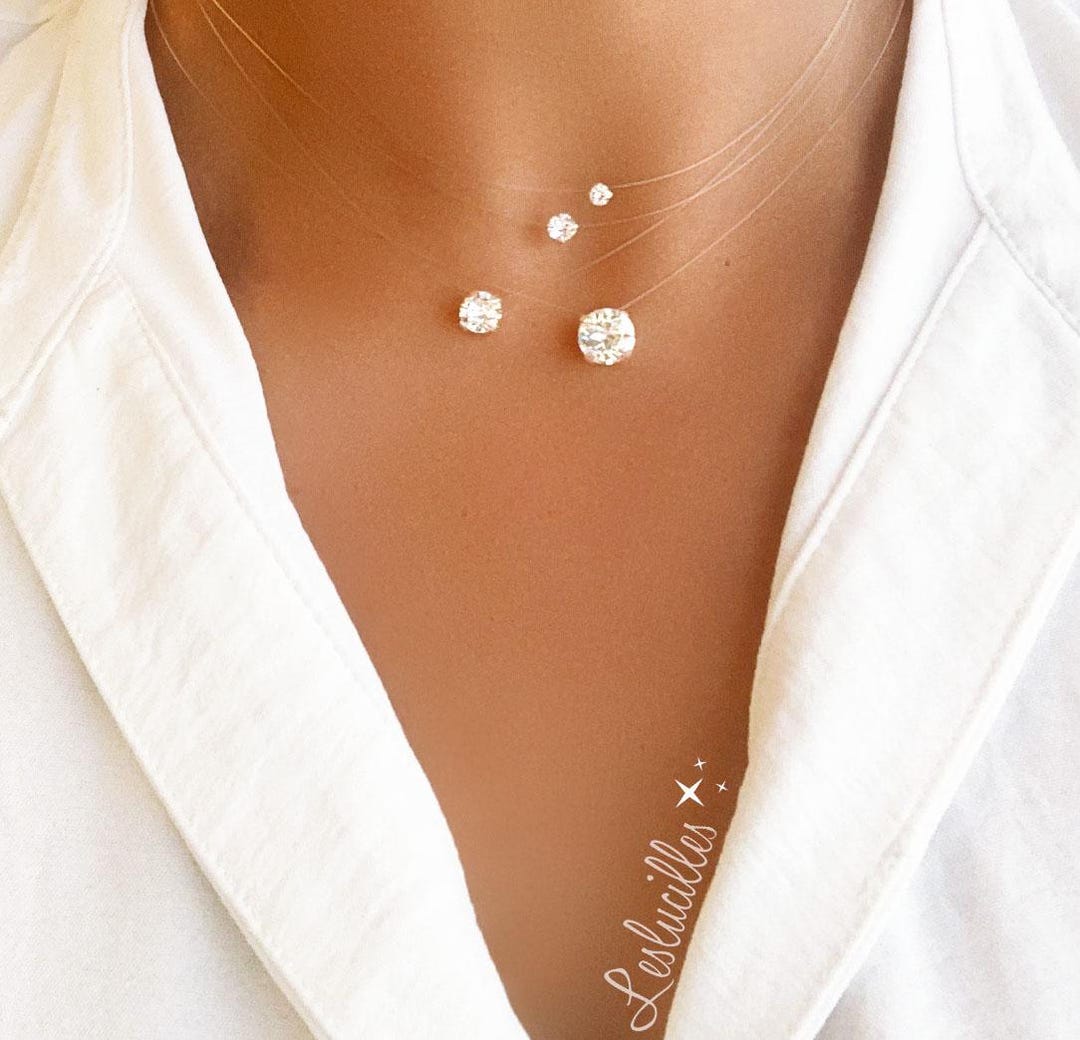 Invisible Necklace Pendant of Your Choice, Transparent Nylon Fishing ...