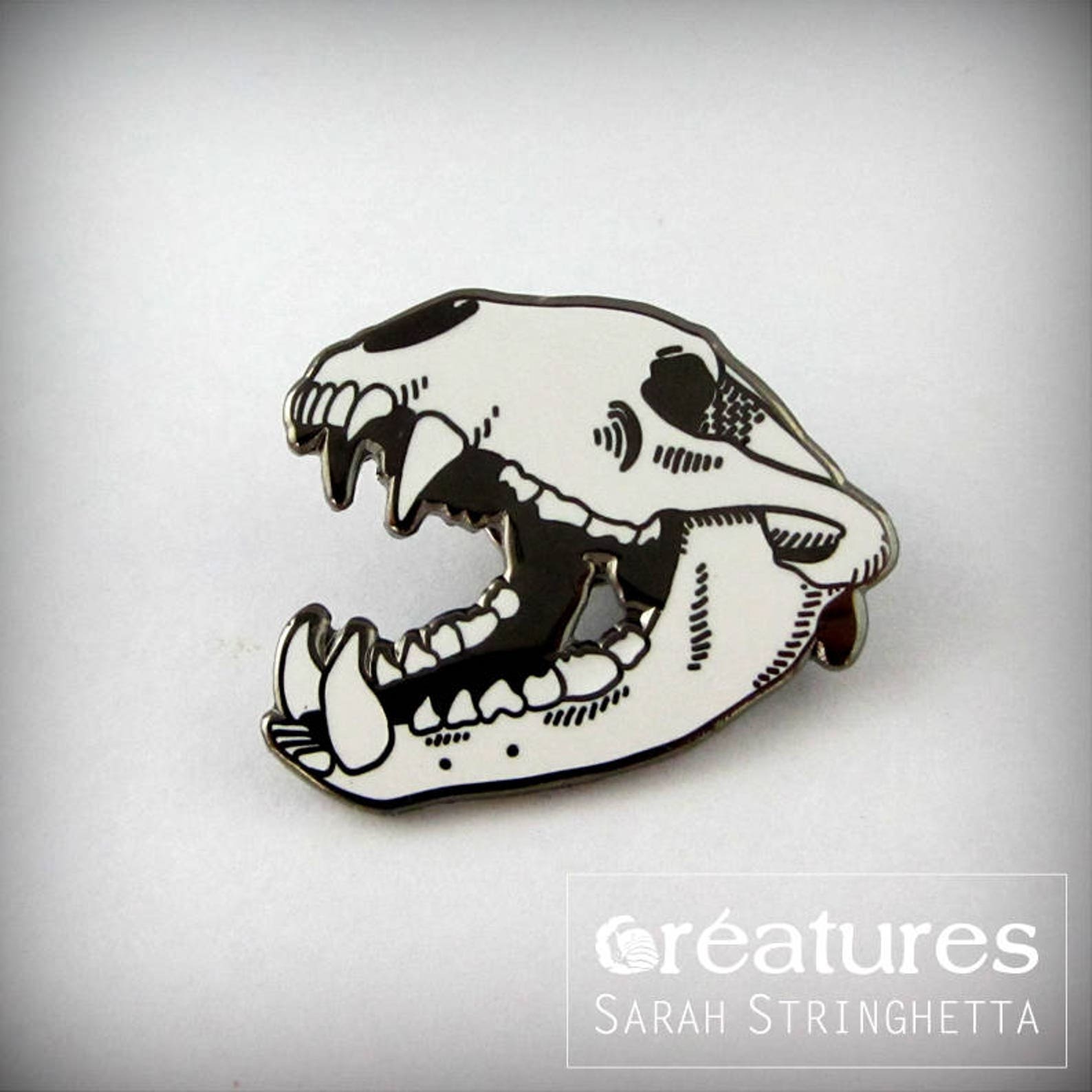 Bobby Badger - Enamel Pin - Badger Skull - Etsy