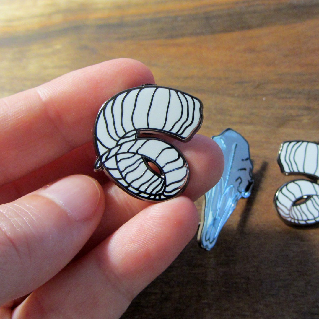Ram Skull or Horn - One Ram Horn or Pair of Horns - Enamel Pins - Etsy