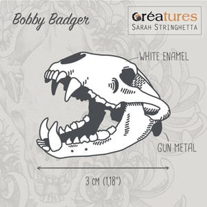 Bobby Badger - Enamel Pin - Badger Skull - Etsy