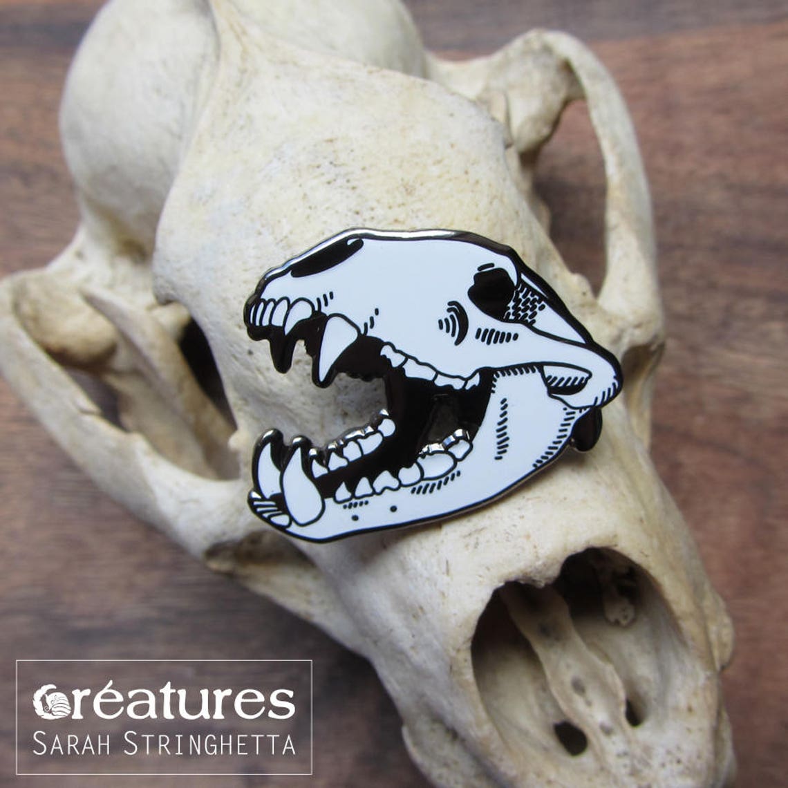 Bobby Badger Enamel Pin Badger Skull - Etsy